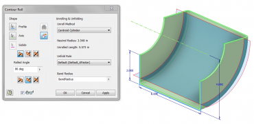 Autodesk Inventor Sheet Metal Contour Rolls
