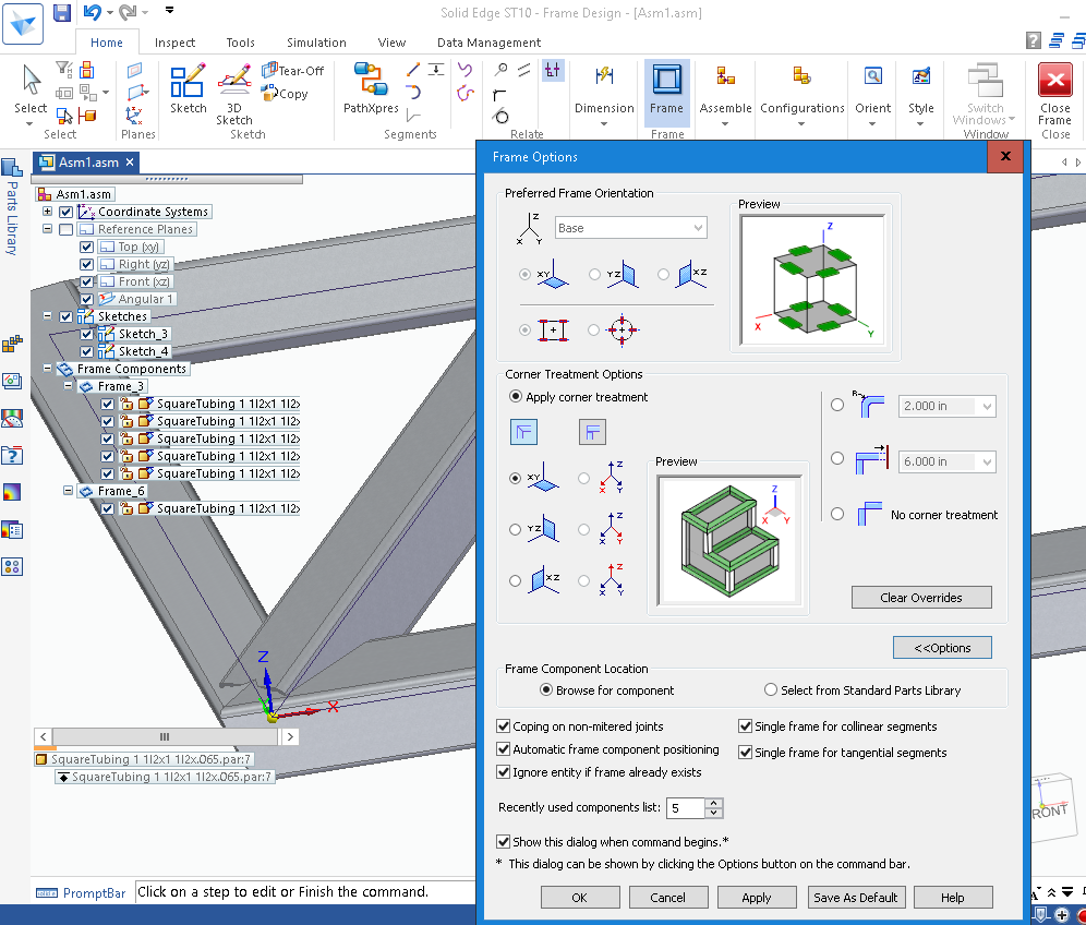 Solid Edge Frame Design For St10 Part 2 Design Motion